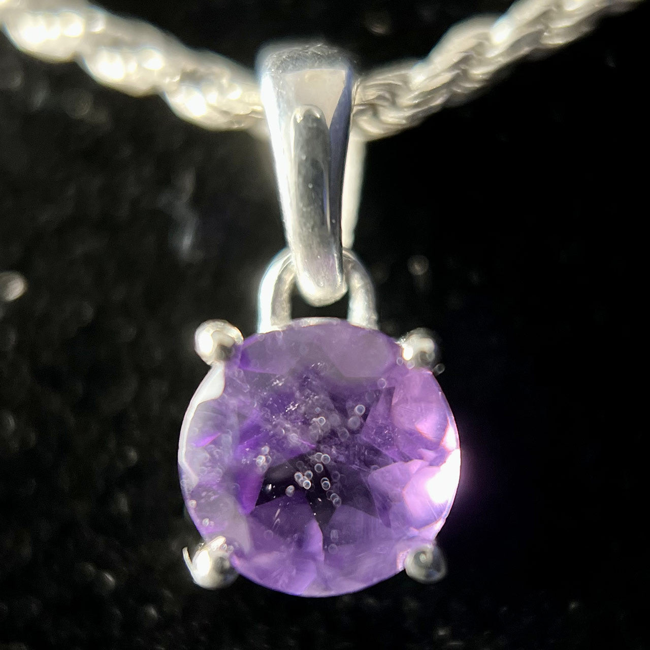 Amethyst Sterling Silver 6X6 Circle Pendant – Wholesale Nugent Jewelry